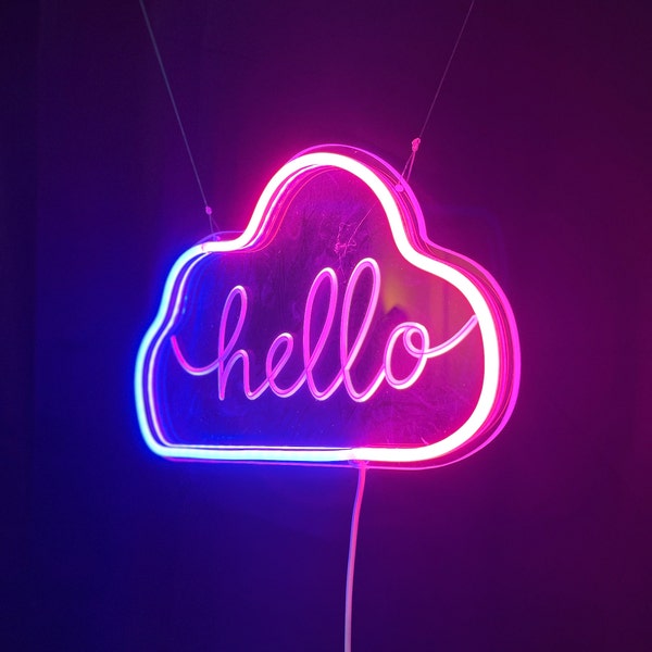 Neon Sign Light Hello Led USB 5v Personalized Birthday Decoration Room ...