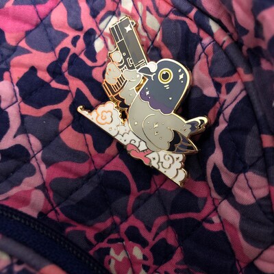 Glow in the Dark Ghostface Pigeon Pin Handmade Hard Enamel Pin Perfect ...