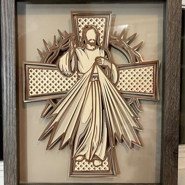 Divine Mercy Multilayer SVG/ Divine Mercy Cut File/ 3D Layer/ Plywood ...