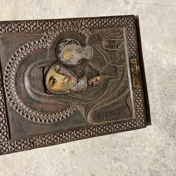 Antique Orthodox Icons Depicting Saints and Angels. Set of Tin Icons of ...