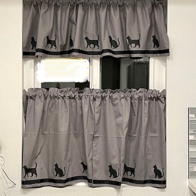 Cat Kitty Kitten Window Valance Curtain Your Choice of Colors Homemade ...