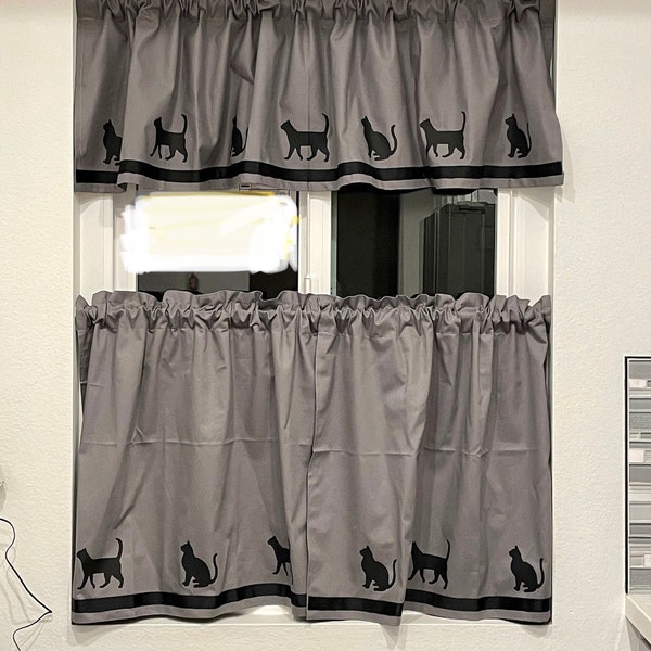 Cat Kitty Kitten Window Valance Curtain - Your Choice of Colors ...