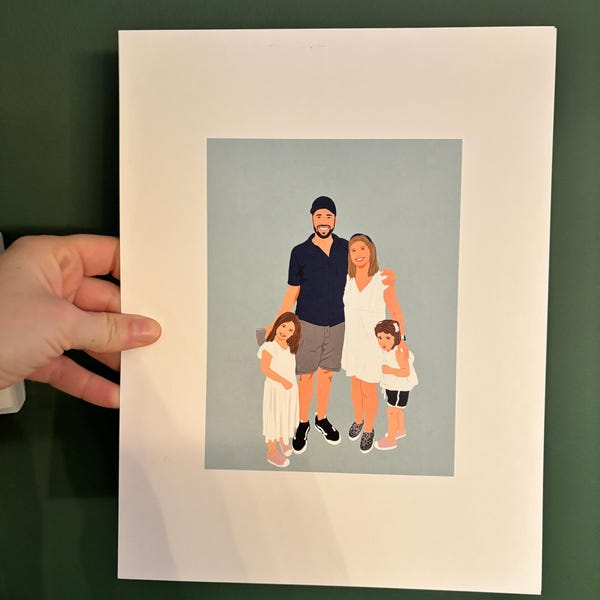 Cartoon Family Portrait From Photo, Birthday Gift for Husband, Faceless ...
