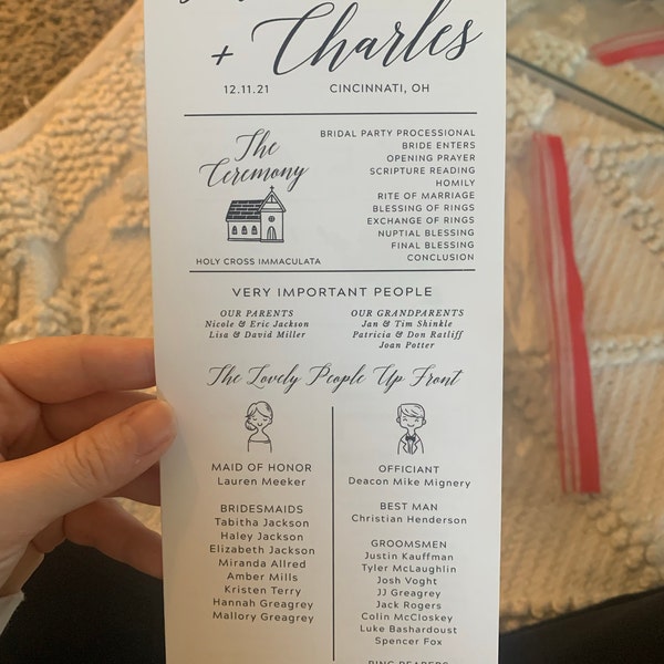 Infographic Wedding Program Template, Fun Wedding Programs, Non ...