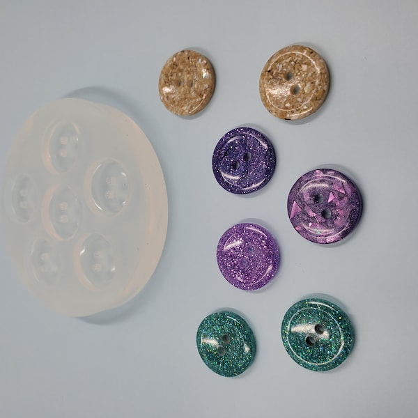 Button Silicone Mold/mould (3/4 Inch) for Crafts, Jewelry, Scrapbooking ...