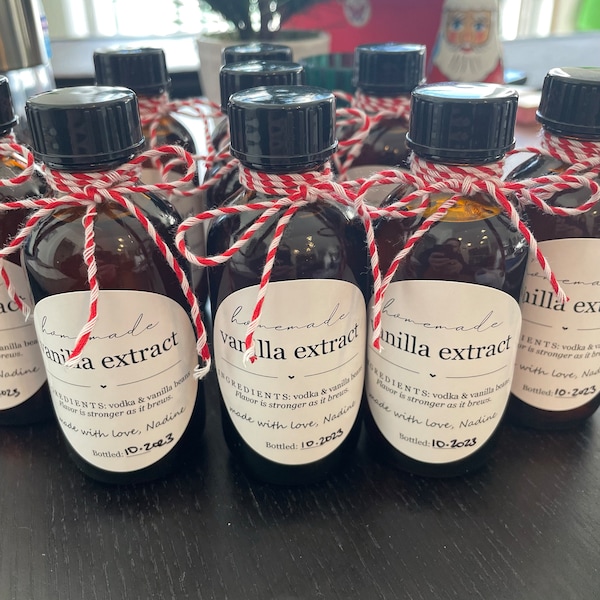 Round Homemade Vanilla Extract Label Template - Printable Gift Sticker ...