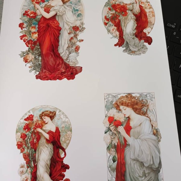 PNG Watercolor Renaissance Ladies Clipart Bundle Vintage PNG Vintage ...