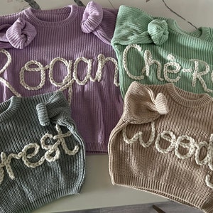 Personalised Childrens Name Jumper Oversized Personalised Jumper Hand ...