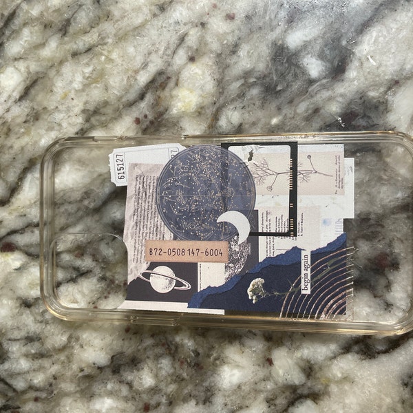 Aesthetic Collage Scrap Phone Cases for New Blue iPhone Magsafe Phone ...