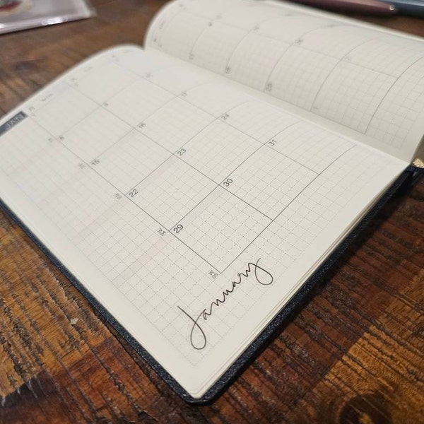 Months of the Year Sticker Sheet Fine Shadowed || Handwritten Hand ...