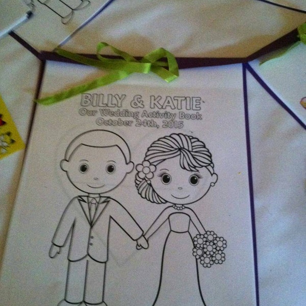 Printable Personalized Wedding Coloring Activity Book Favor Kids 8.5 X ...