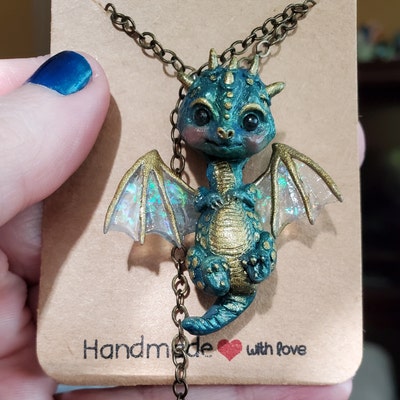 Necklace Phoenix Handmade Polymer Clay - Etsy