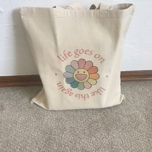 Have a Nice Day Handmade Tote Canvas Bag Smiley Bag Smiley | Etsy
