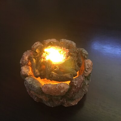 Fairy Garden Fire Pit, LED Battery Operated Light Up, Miniature Garden ...