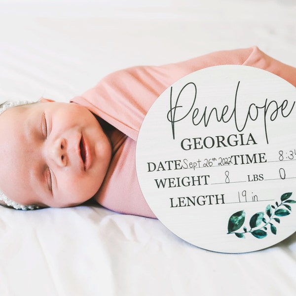 Baby Birth Stat Sign | Personalized Birth Announcement Sign | Printed ...