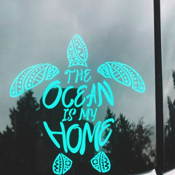 Sea Turtle Mandala Vinyl Decal - Turtle Sticker, Hawaii Tumbler Decal ...