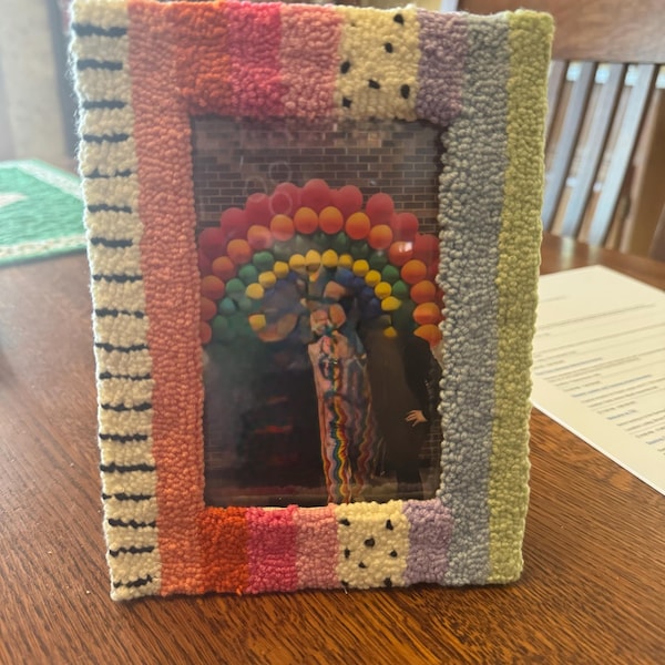 Handmade Punch Needle Picture Frame | Home Decor | 4x6 Picture Frame ...