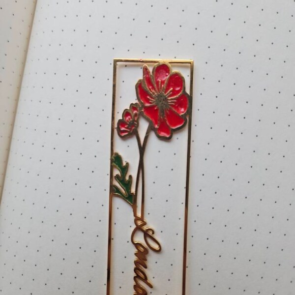 Personalized Birth Flower Book Markers, Custom Birth Flower Name ...
