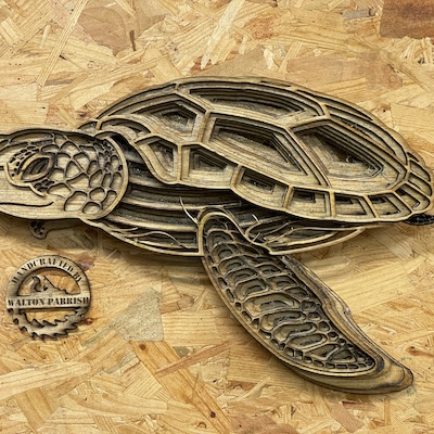 Laser Cut File, Geometric Wall Art, Sea Turtle Wall Art, Cnc File, 3d ...