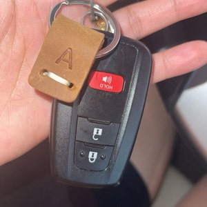 Tiny Personalized Leather Key Holders , Small Minimalist Key Ring , Key ...