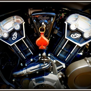 Handmade Leather Key Fob INDIAN HEAD Black and Red - Etsy