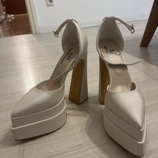 Handmade Satin Bridal Platform Heels: Elegant Wedding Shoes (sizes 33 ...
