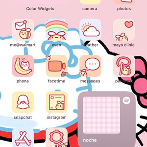 Sunflower Bee App Icon Set Kawaii Aesthetic Pack for Android IOS ...