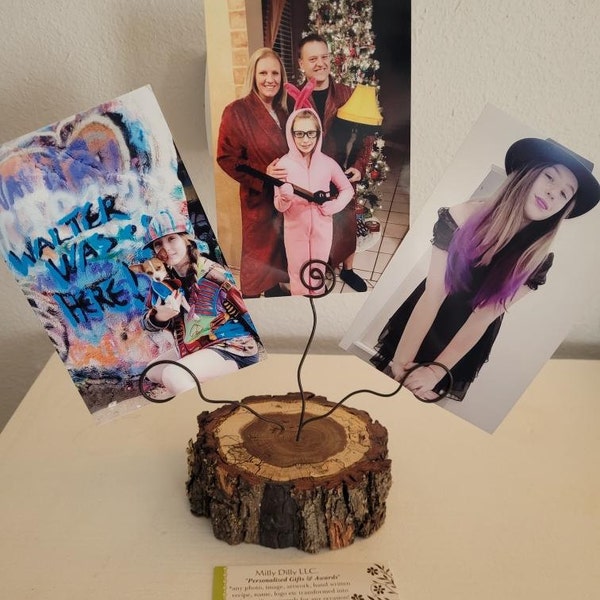 Rustic Wooden Tree Branch Picture Photo Card Holder Stand - Etsy