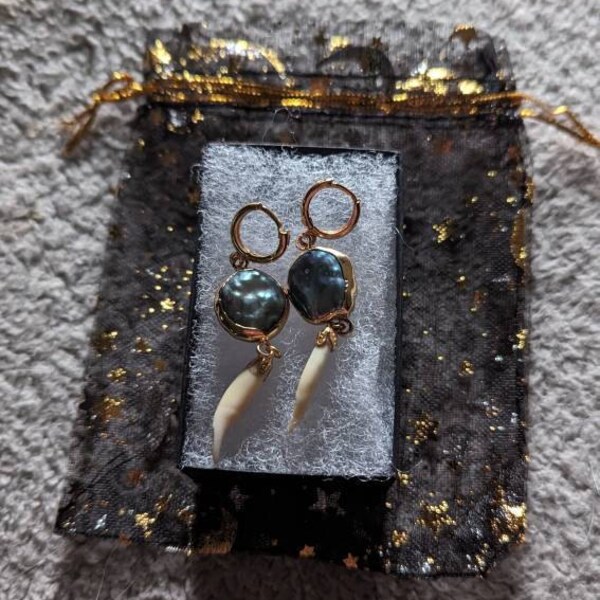 Mink Vertebrae Silver Hoop Drop Chain Earrings Spike Dangle Hoop ...