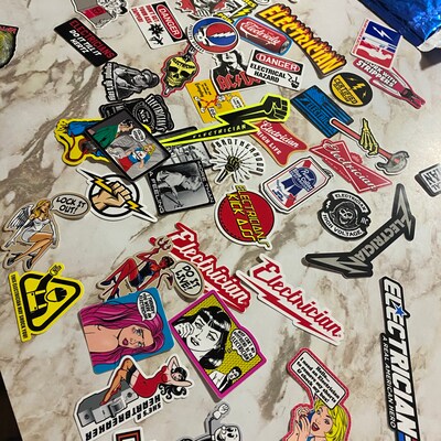 NEW ELECTRICIAN Hard Hat Stickers, 55 Hardhat Sticker and Decals ...
