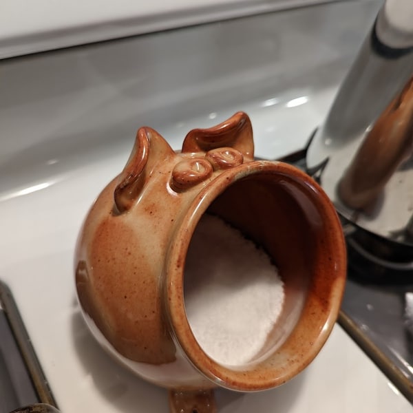 Ceramic Salt Pig - Pig Jar - Salt Cellar - Copper Shino Glaze - Made to ...