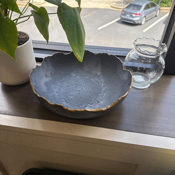 Large Concrete Bowl, Cool Bowl Centerpiece, Bowl for Keys, Key Holder ...