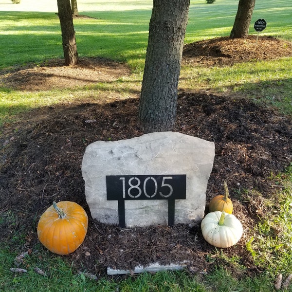 Modern Metal Address Yard Sign - Modern Address Sign - Metal Address ...