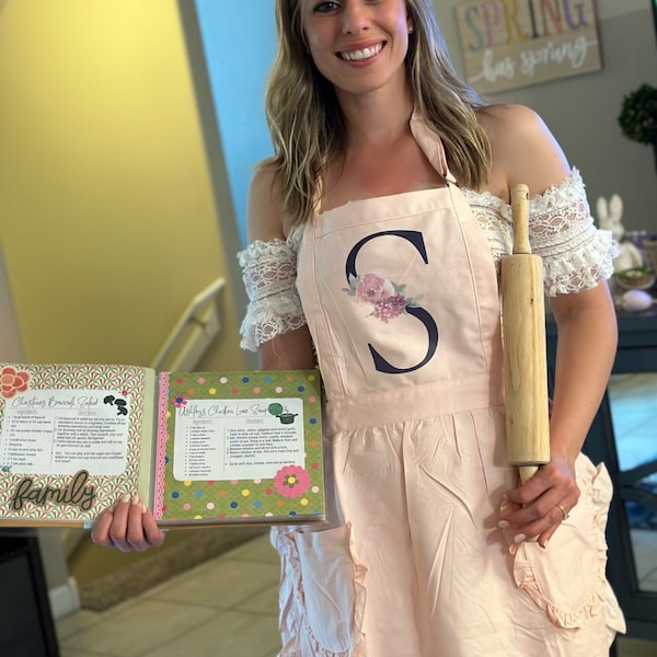 Personalized Initial Apron, Custom Letter Monogram Apron, Gift for Her ...