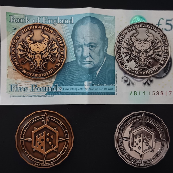 Inspiration Coin Tokens (antique Gold) for D&D, Dungeons and Dragons ...