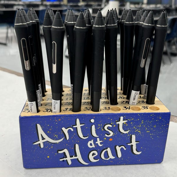 Unfinished Pencil Block, 32 Hole Pencil Holder, 3/8" Diameter Hole ...