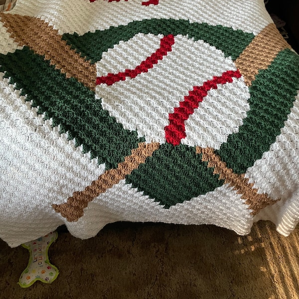 Personalized Baseball Crochet Graphgan Pattern: C2C Blanket (digital ...