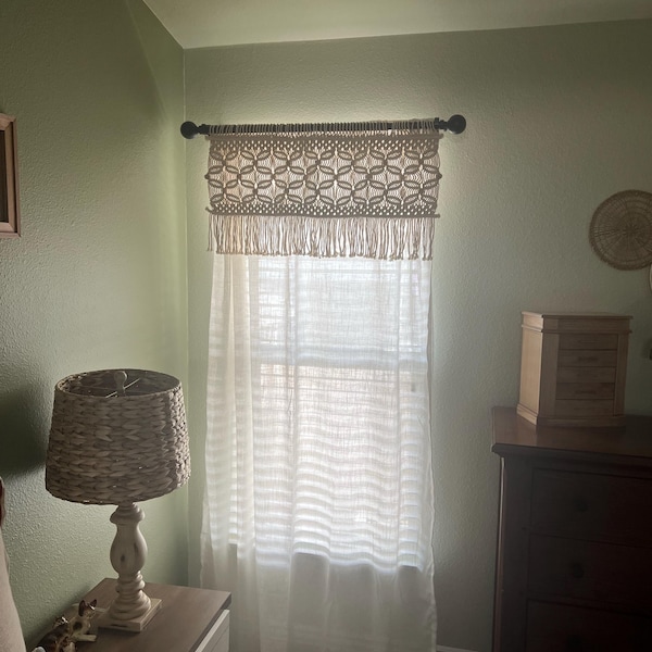 Macrame Window Valance, Wall Hanging, Bead Curtain - Etsy