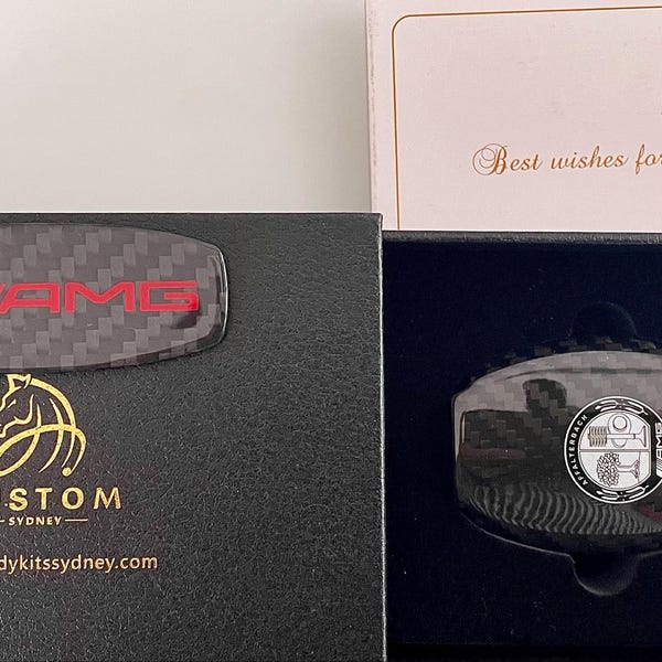 Premium Genuine Carbon Fiber AMG Key Fob Cover Pack for Mercedes A45 ...