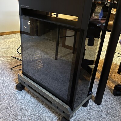 Dark Walnut Gaming PC Case Stand for Desktop Computer Tower, Geek Gifts ...