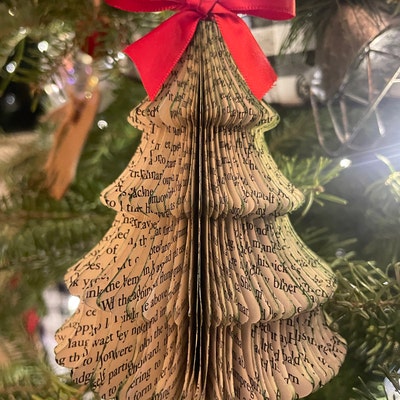 Book Club Xmas Gift, Book Page Christmas Tree Ornament, Bookworm Gift ...