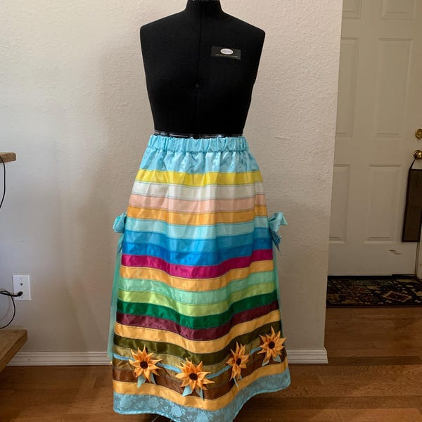 Keep Us Together Print Blue Ribbon Skirt - Etsy