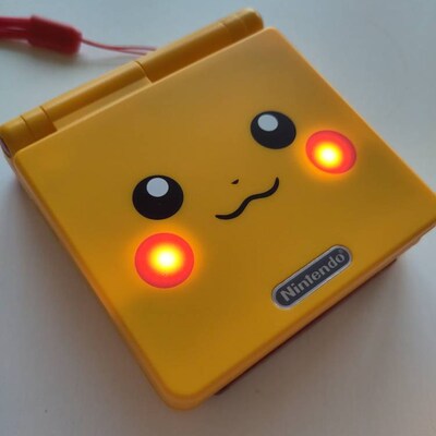 Pikachu cheekachu Custom Gameboy Advance SP Bundle W/ IPS V2 Screen ...