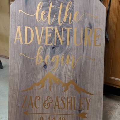 Adventure Wedding Decal Vinyl Wedding Decor Rustic Adventure Themed ...