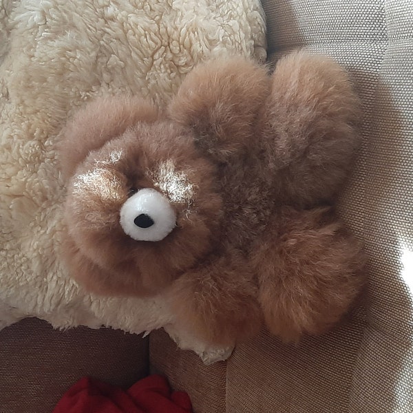 Handmade Black Alpaca Bear, Black Alpaca Bear, 14 and 12 Inch Black ...