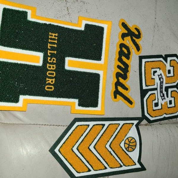 Chenille Chevrons, Bars, & Pennants Custom Letterman Jacket Patch ...