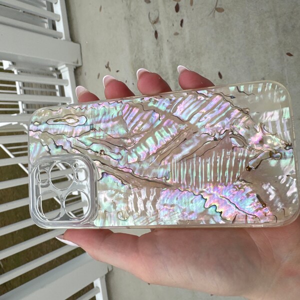 Abalone Shell Phone Case Iridescent Cover for iPhone 16 15 14 13 12 11 Pro Max /16pro/16promax ...