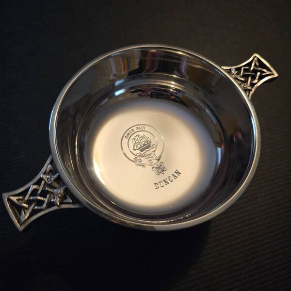 1 Pint Double Lines Fancy Handle Pewter Tankard With Free Text ...