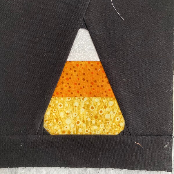 Candy Corn Foundation Paper Pieced FPP Quilt Block PDF Pattern Download || Halloween Pattern ...