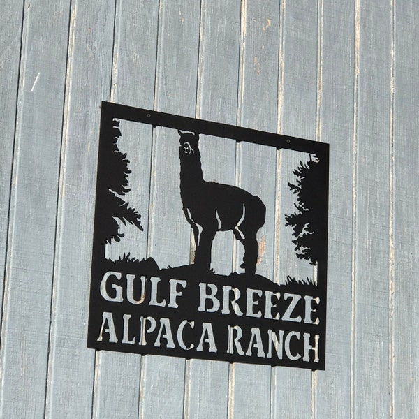 Alpaca Metal Custom Farm Sign Personalized With Your Name - Etsy